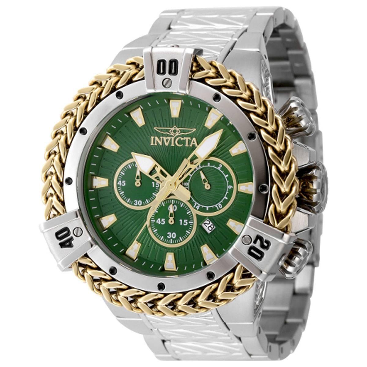 Mens Invicta Bolt Gold/Green Dial Quartz Watch - 48155