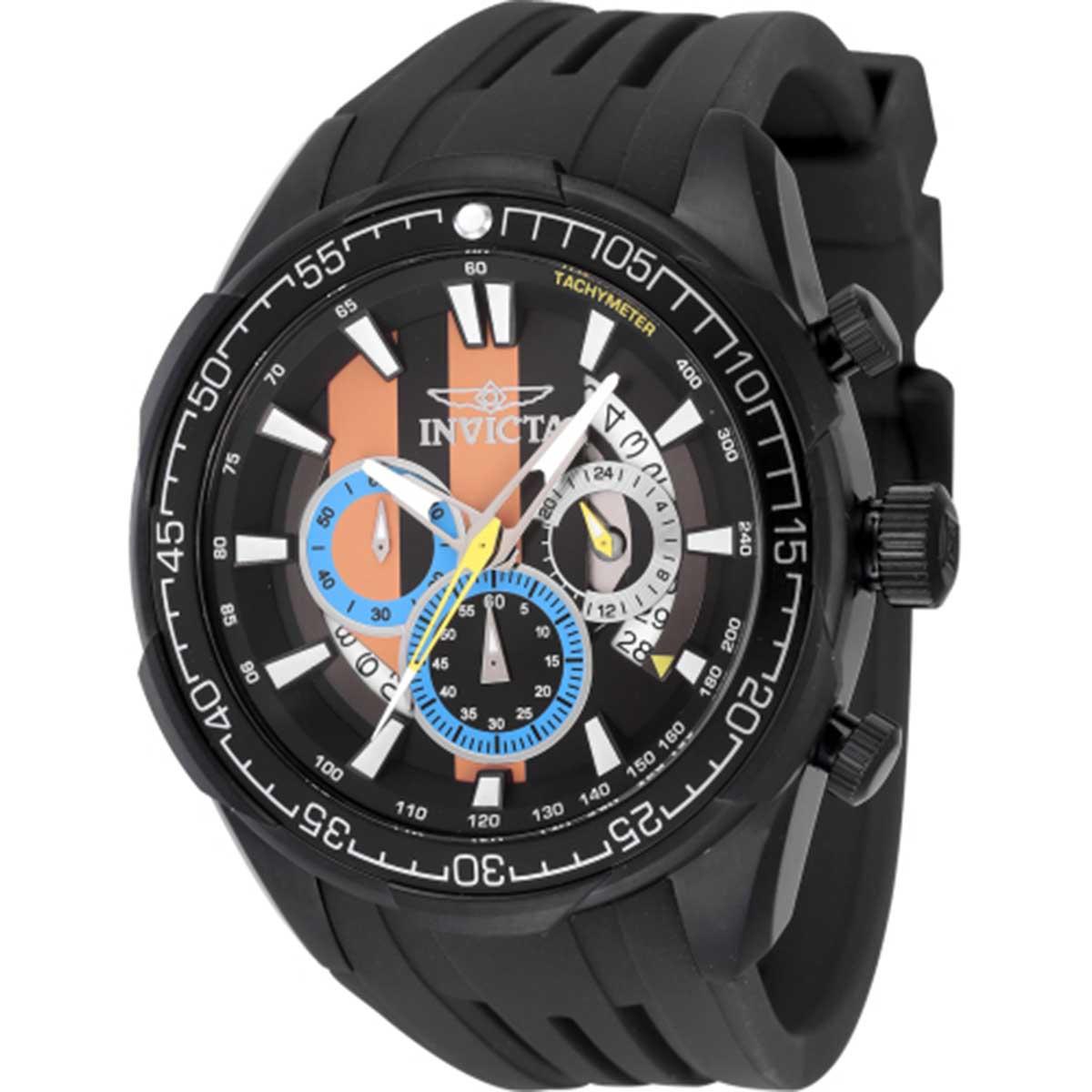 Click here for Mens Invicta Racing Black & Orange Dial Quartz Wat... prices