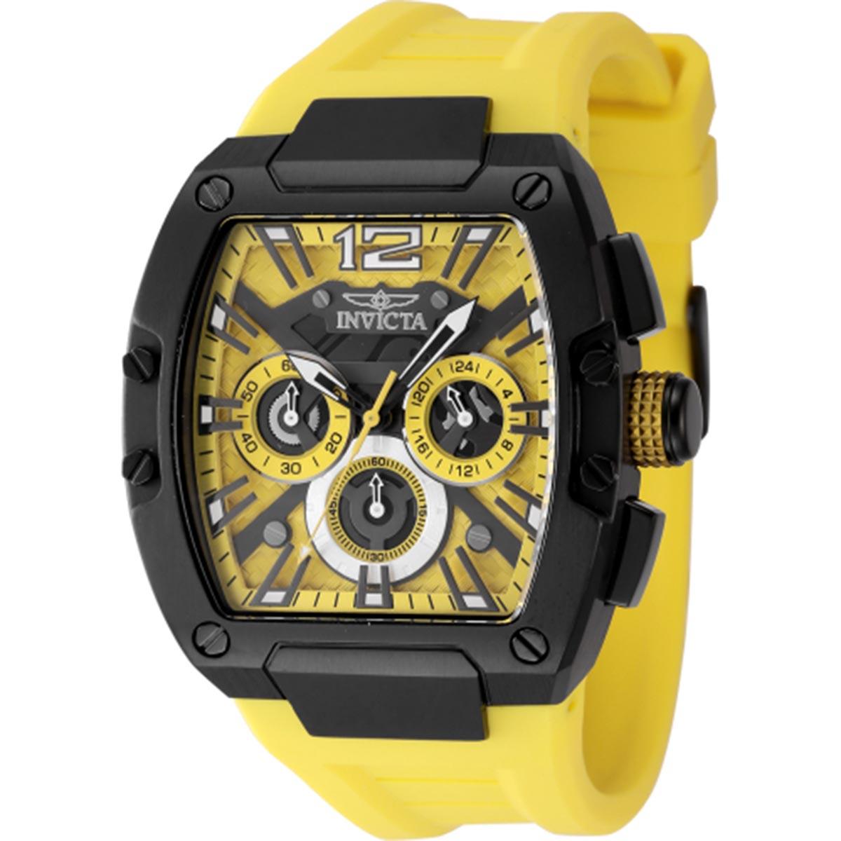 Invicta Mens 48472 Invicta Racing Quartz Chronograph Yellow Dial Watch - Yellow