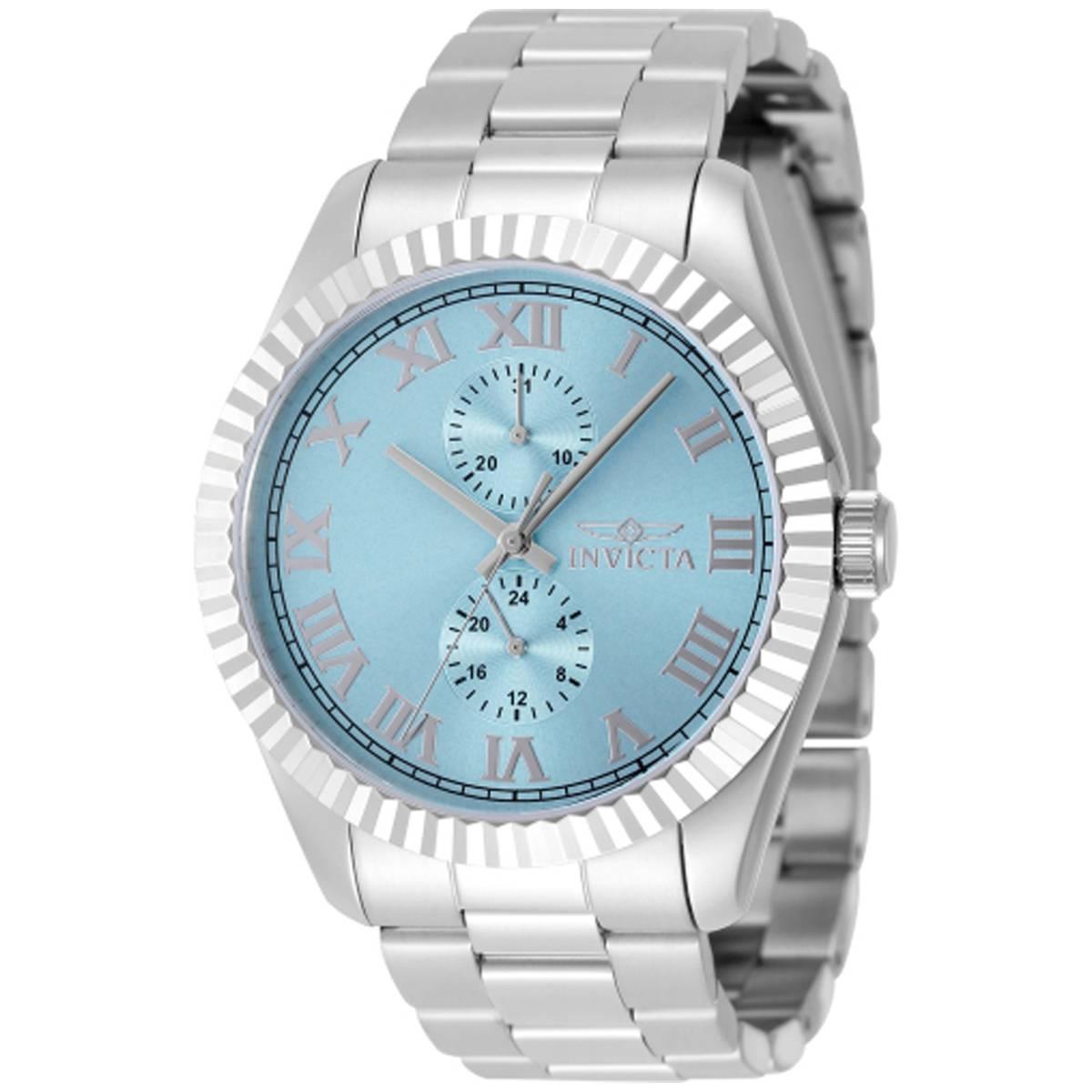 Invicta Mens 48903 Specialty Quartz Multifunction Tiffany Blue Dial Watch - Silver