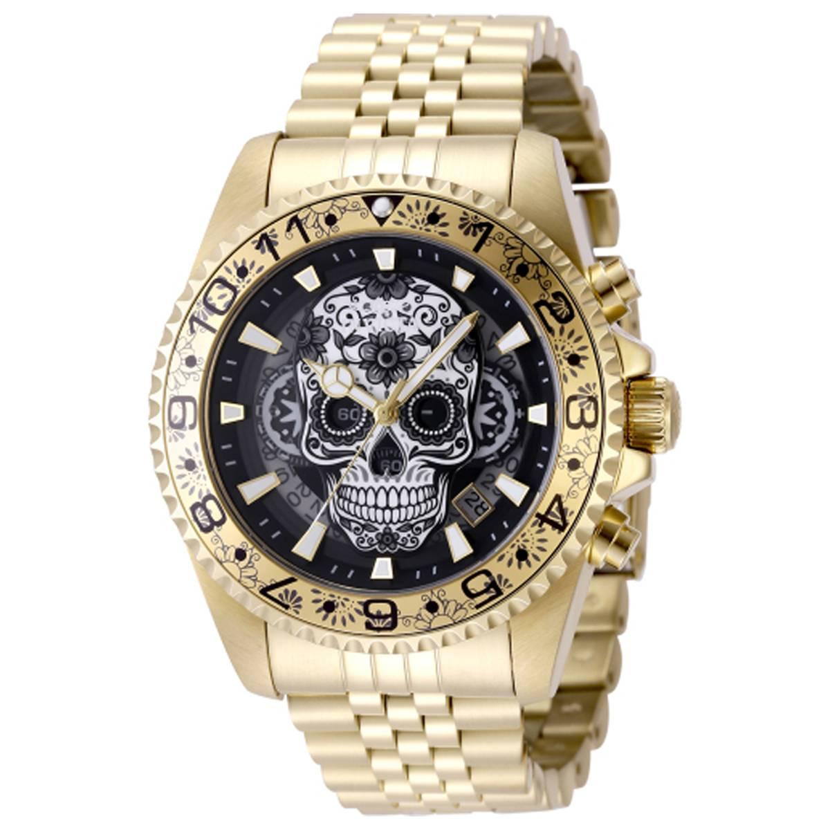 Click here for Mens Invicta Pro Diver Black/Grey Skull Dial Quart... prices