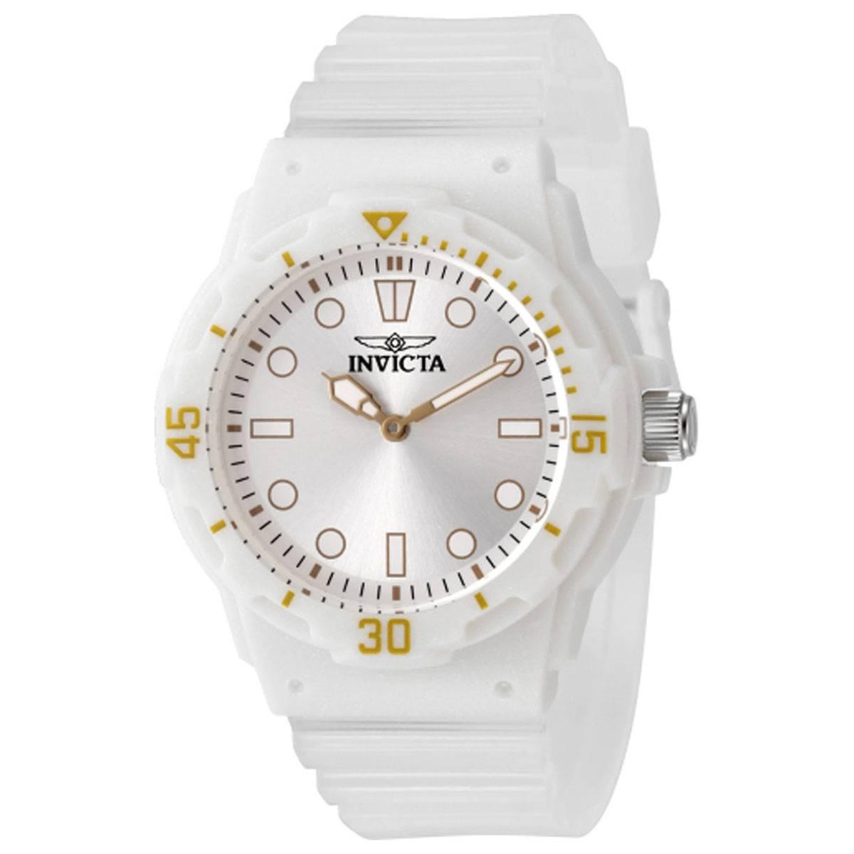 Invicta Womens 49204 Celestial Quartz 3 Hand Silver Dial Watch - White