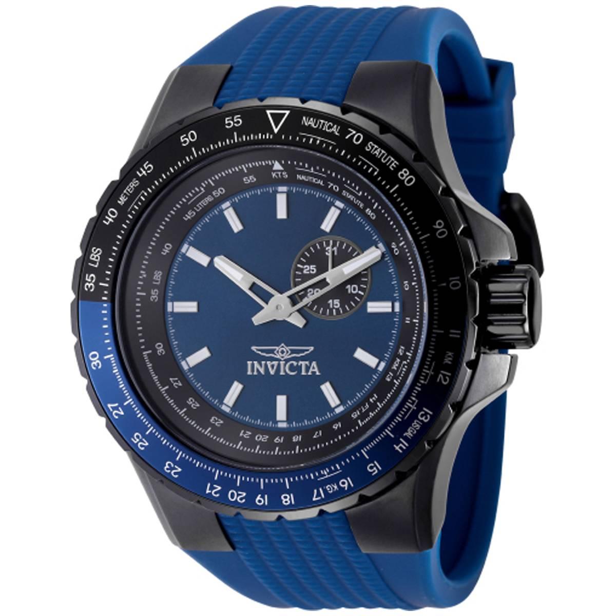 Click here for Mens Invicta Aviator Blue Dial Quartz Watch - 4972... prices