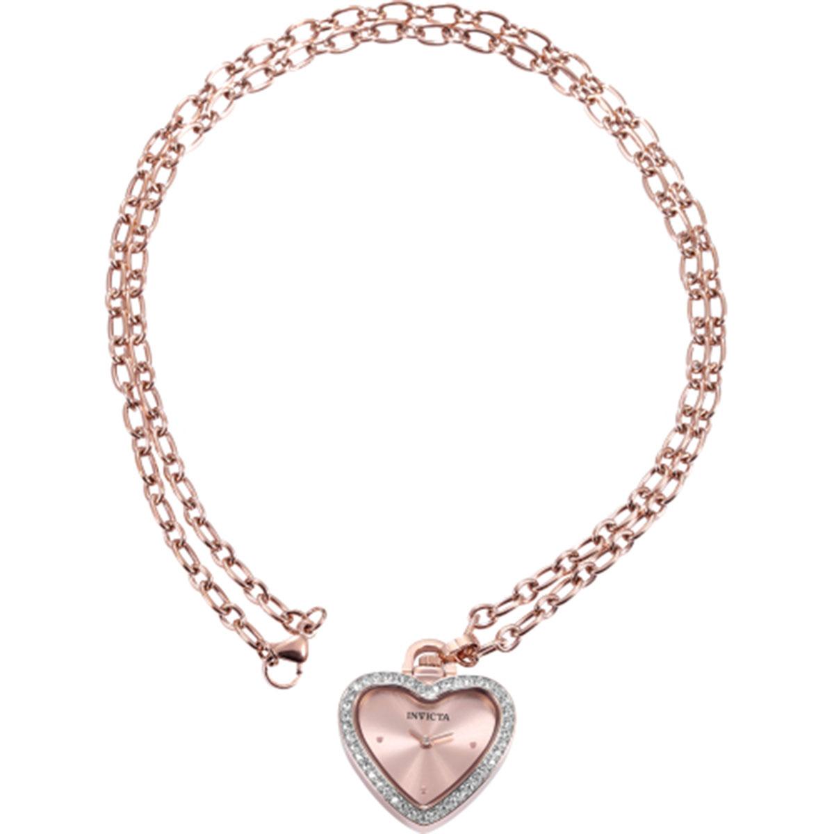 Click here for Womens Invicta Rose Gold-Tone Dial Mini Heart Dial... prices