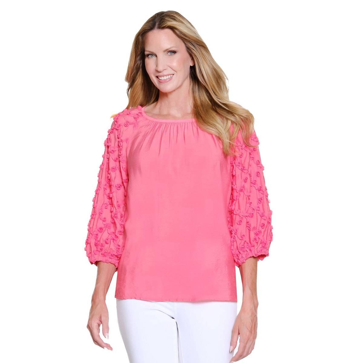 Click here for Petite Multiples 3/4 Textured Puff Sleeve Blouse prices
