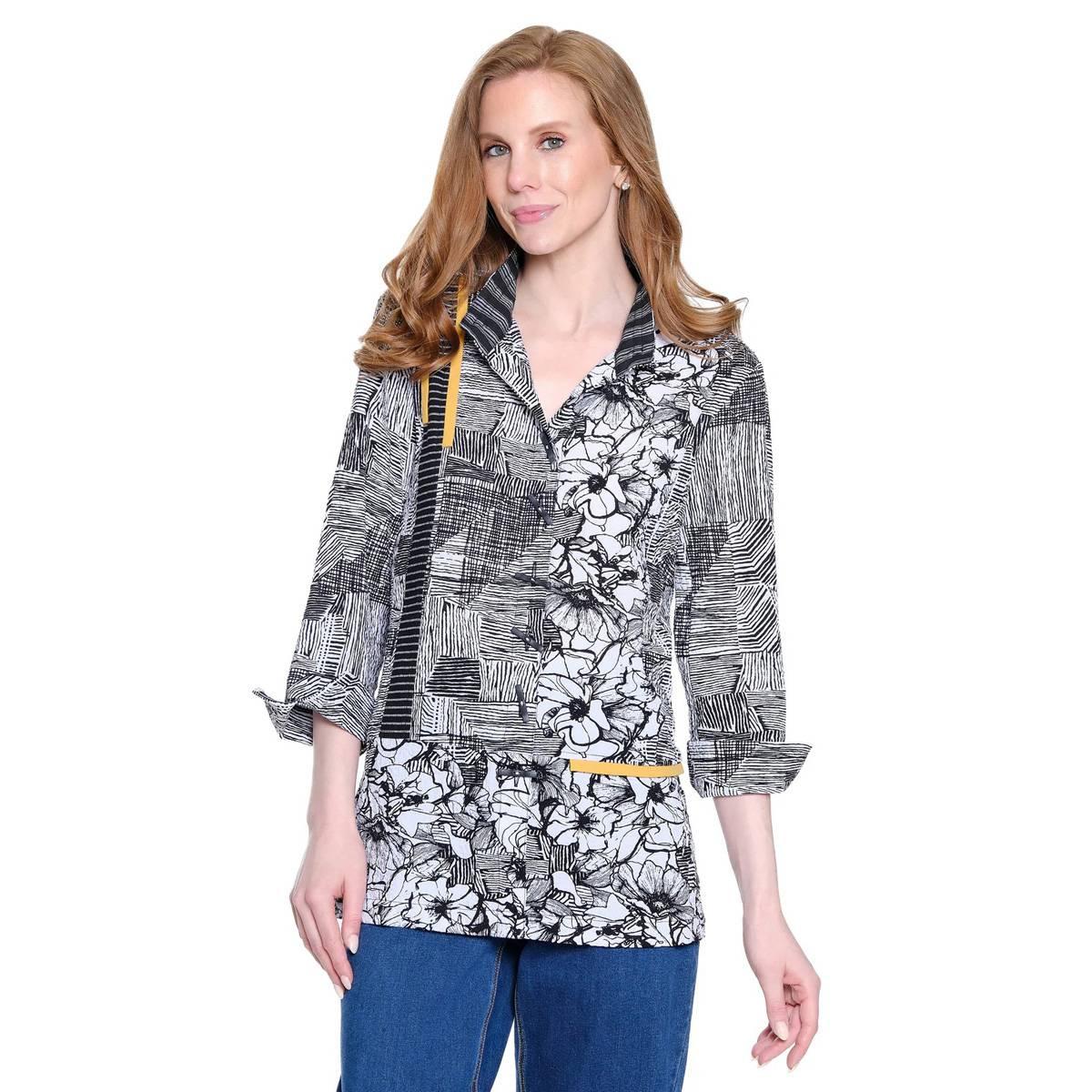 Click here for Womens Ali Miles 3/4 Sleeve Floral Patchwork Blous... prices