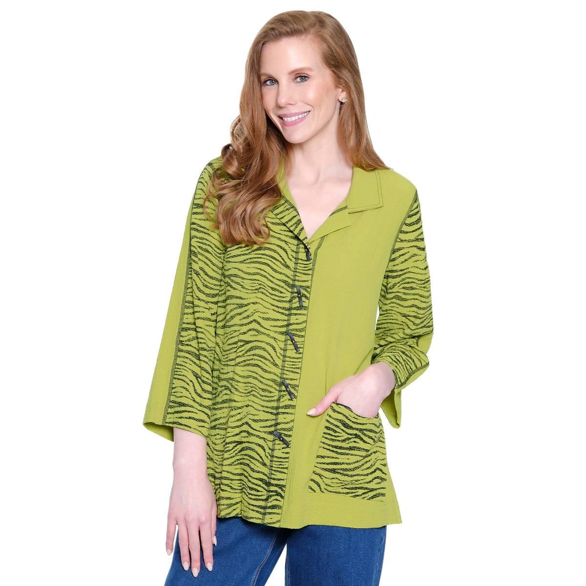 Click here for Petite Ali Miles Patch Pocket Zebra Button Front B... prices