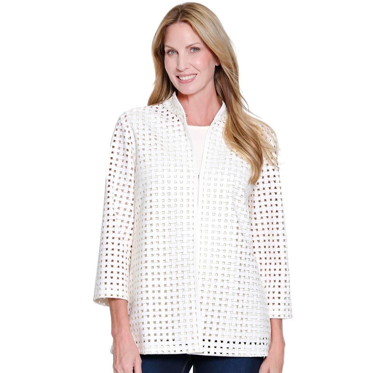 Click here for Petite Multiples 3/4 Open Front Dye-Cut Cardigan prices