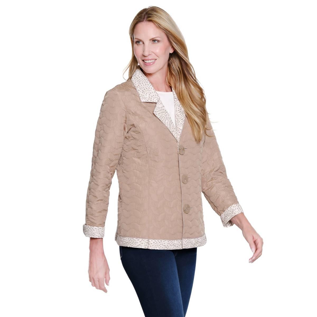 Click here for Petite Multiples Reversible Button Front Quilted J... prices