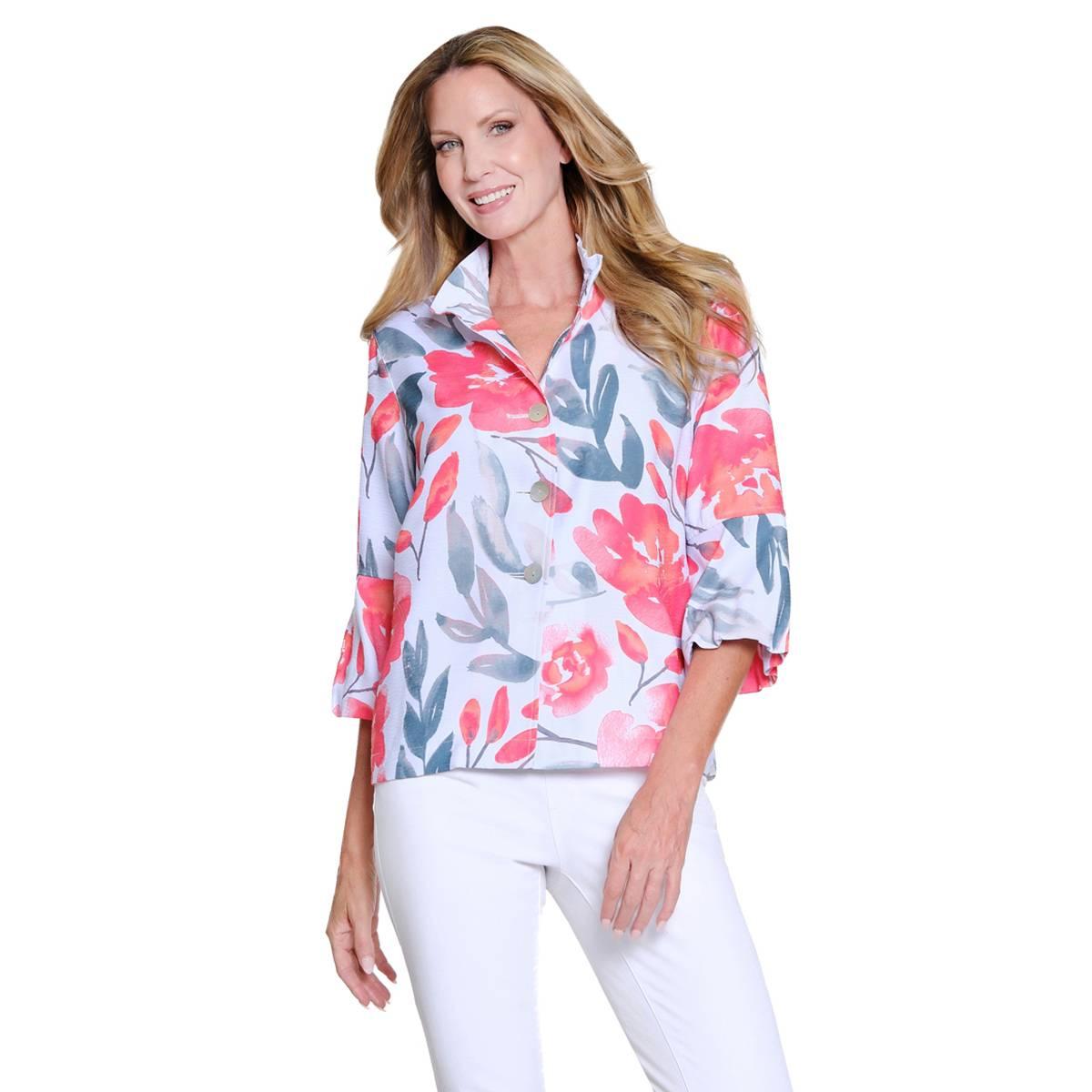 Click here for Petite Multiples 3/4 Puff Sleeve Watercolor Floral... prices