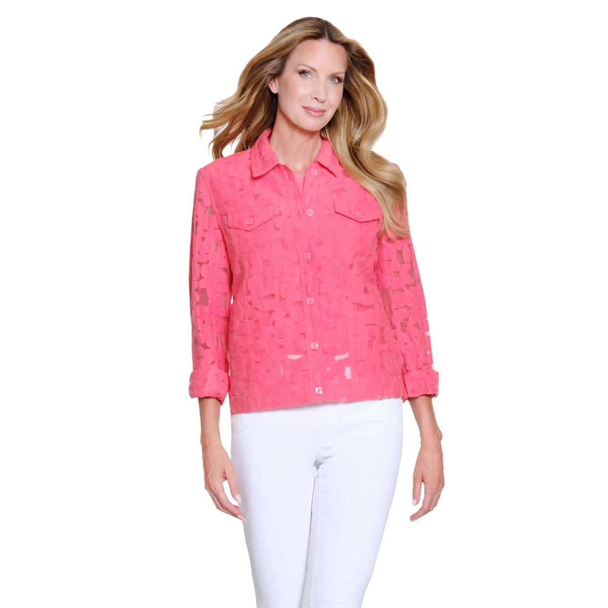 Click here for Petite Multiples 3/4 Sleeve 4-Pocket Front Lace Ja... prices