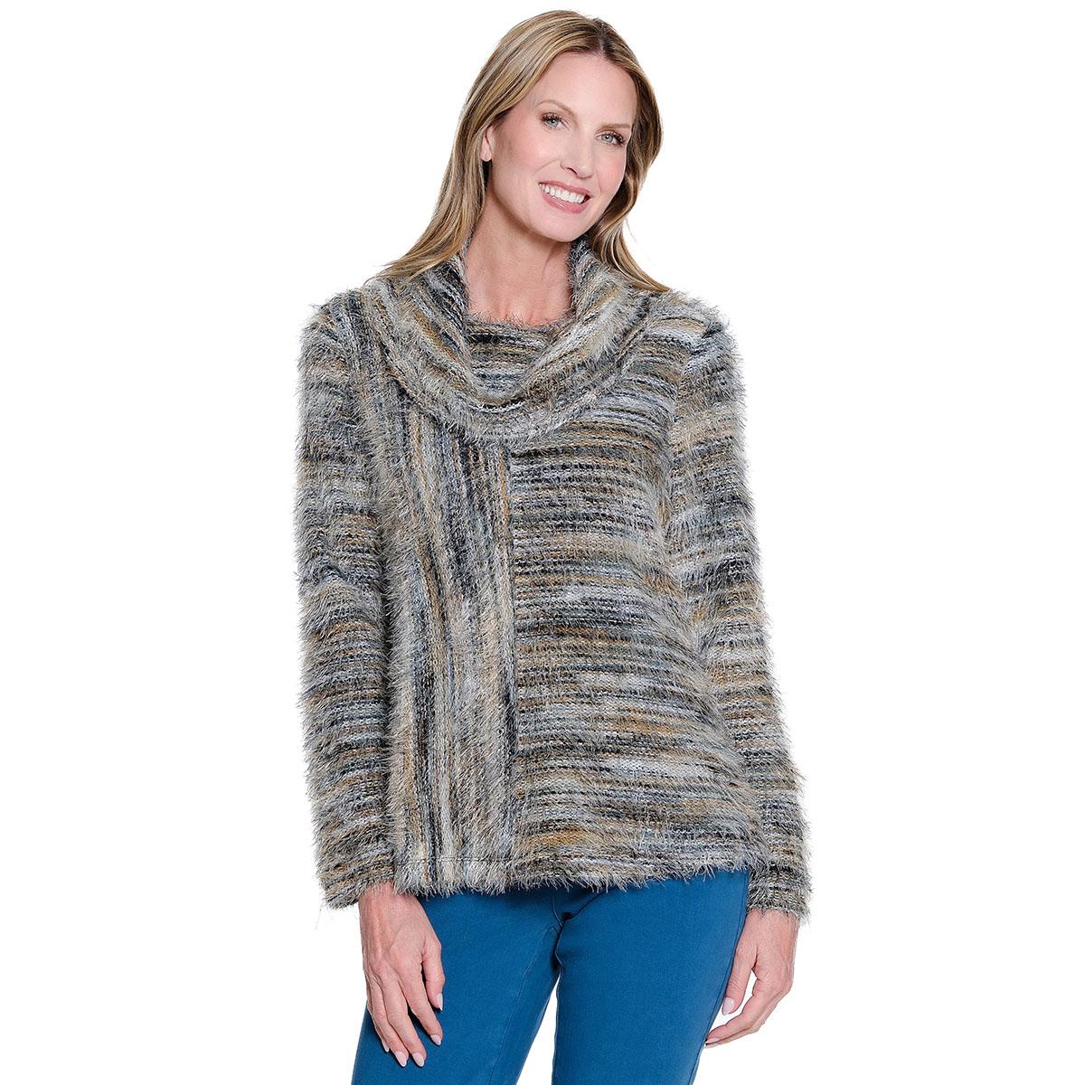 Click here for Womens Multiples Long Sleeve Cowl Neck Feather Str... prices