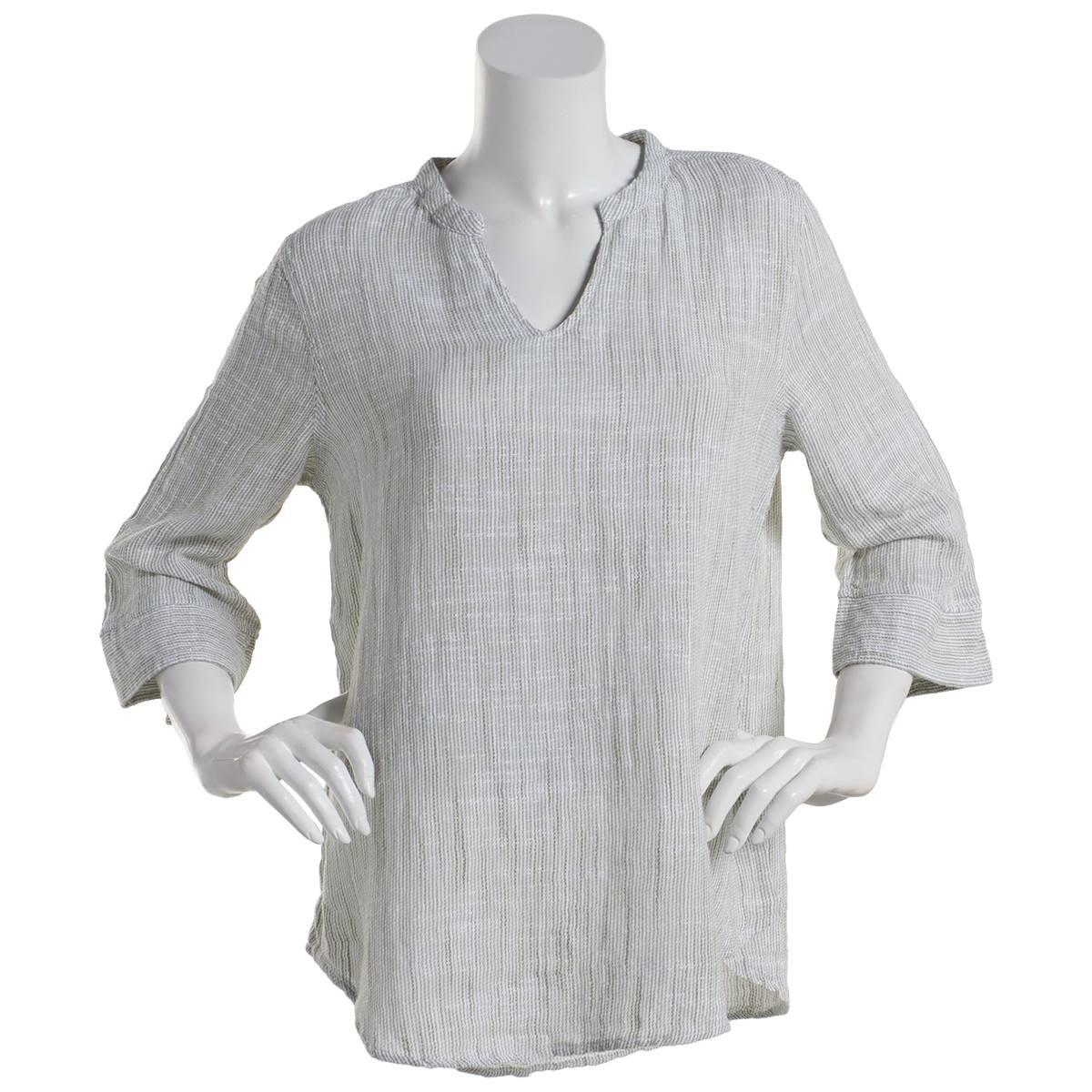 Click here for Petite Erika 3/4 Sleeve Marled Tunic Blouse prices