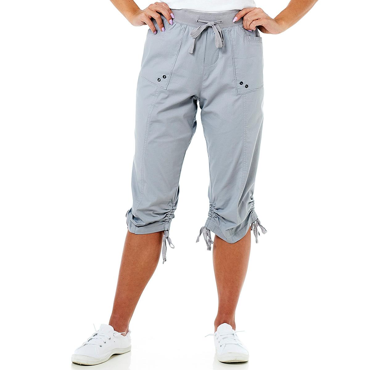 Click here for Womens da-sh Emma Ruched Hem Capri Pants prices