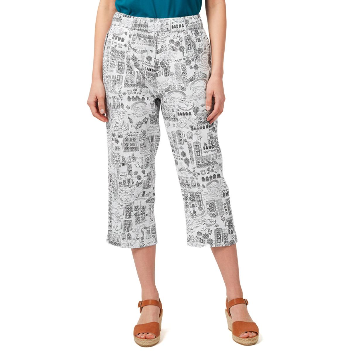 Click here for Womens da-sh Drawstring Waist Pocket Linen Capris prices