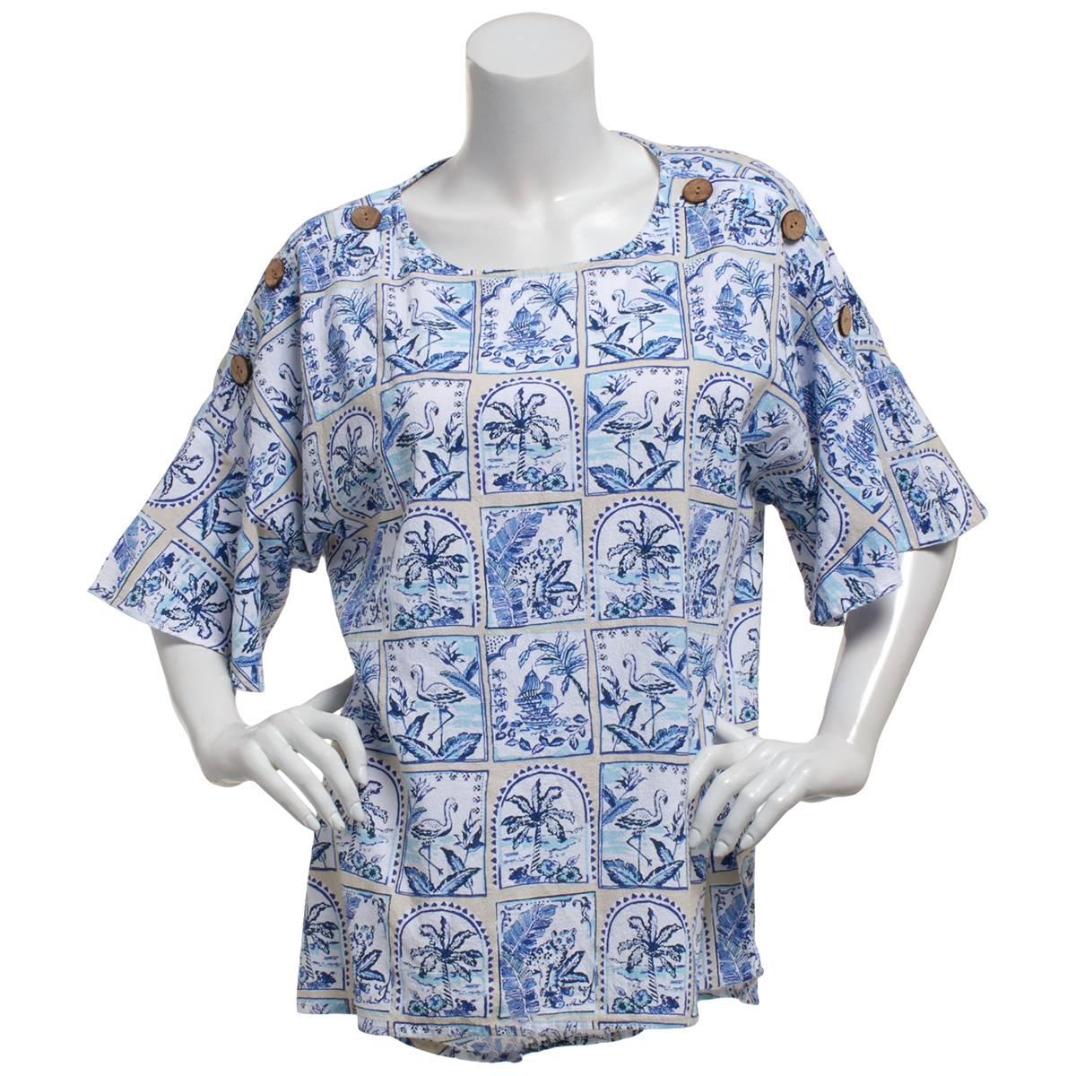 Click here for Petite Erika Jamie Coastal Postcard Shoulder Butto... prices