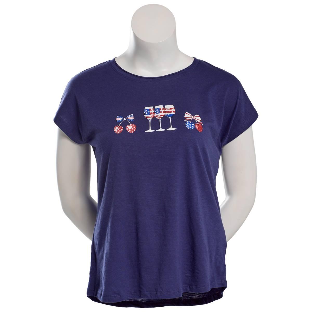 Click here for Womens Erika Dolman Sleeve Round Neck Cherry Tee prices