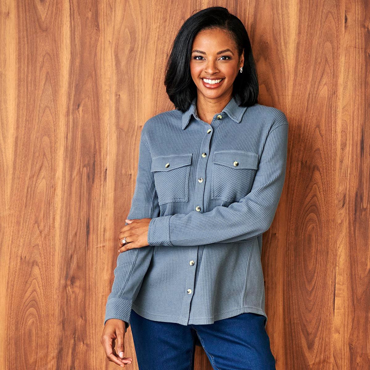Click here for Womens Erika Jane 2 Pocket Thermal Knit Jacket prices
