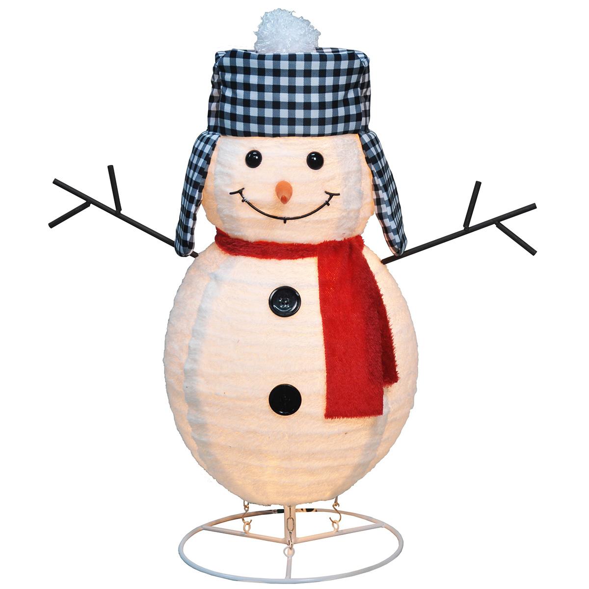 Click here for Lighted Fluffy Snowman with Hat & Red Scarf prices