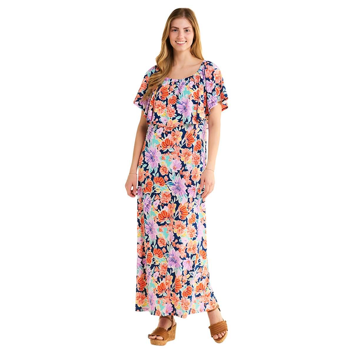 Click here for Petite Ellen Weaver Off-The-Shoulder Floral Puff M... prices