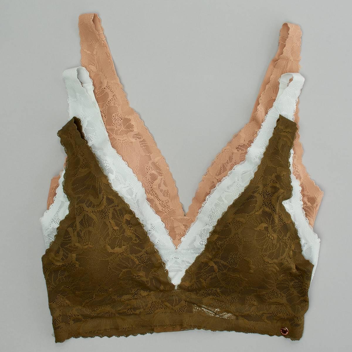Click here for Womens Danskin 3pk. Laser Cut Plunge Bralettes DS2... prices