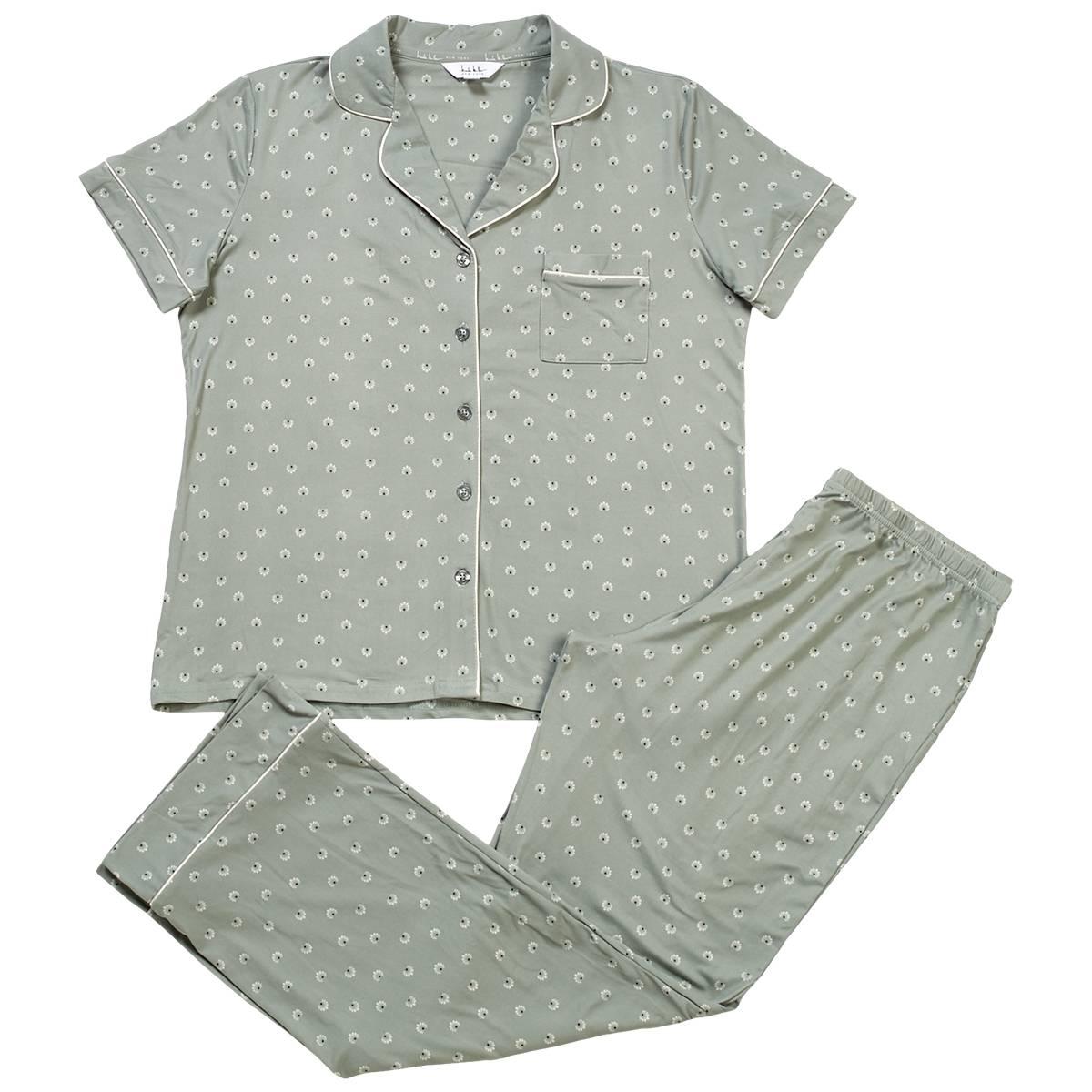 Click here for Womens Nicole Miller Short Sleeve Fan Geo Piping P... prices