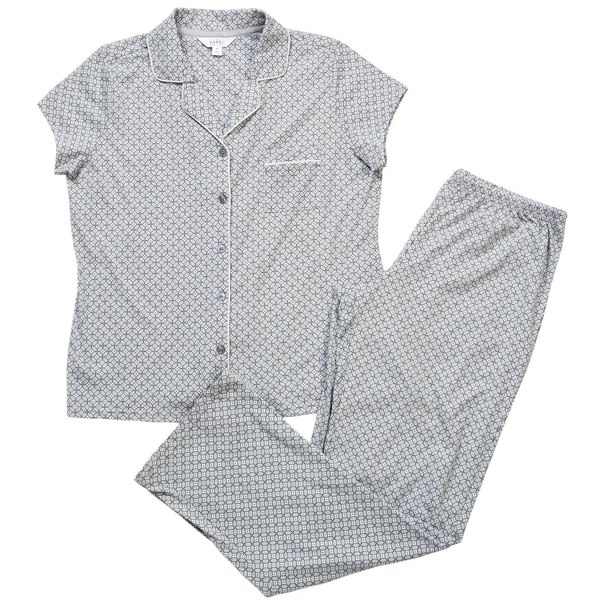 Click here for Womens Nicole Miller Short Sleeve Tile Geometric P... prices