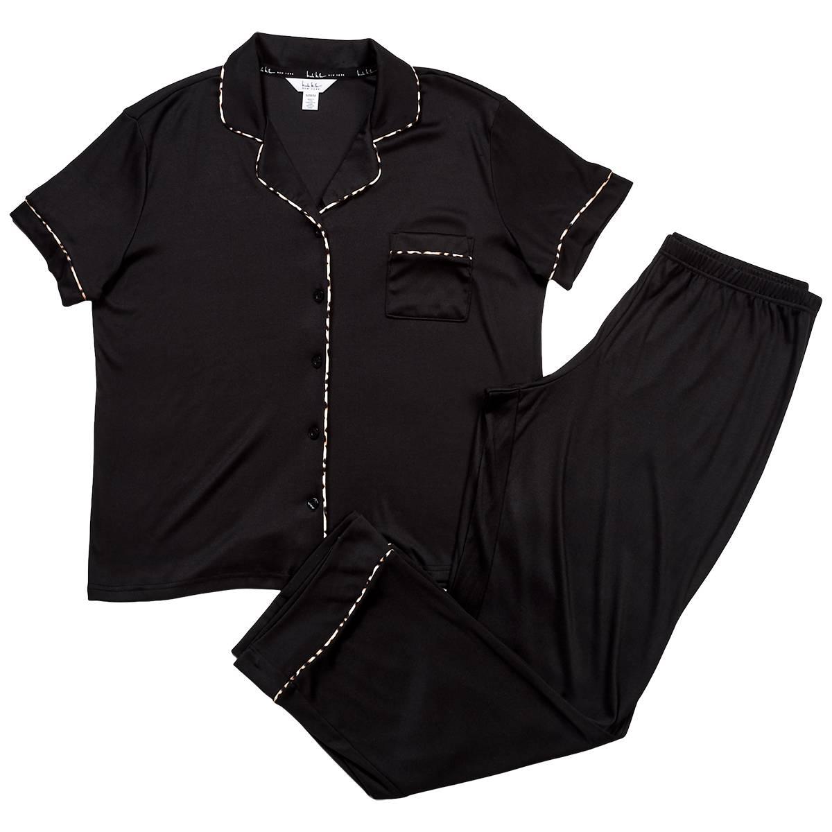 Click here for Womens Nicole Miller Short Sleeve Solid Long Leg P... prices