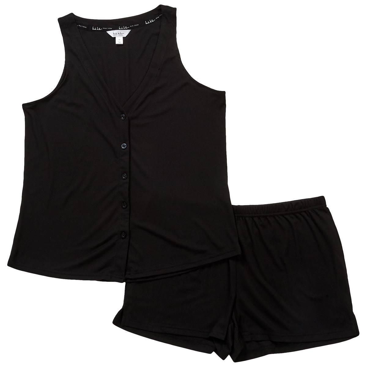 Click here for Womens Nicole Miller Tank Rib Button Front Short P... prices