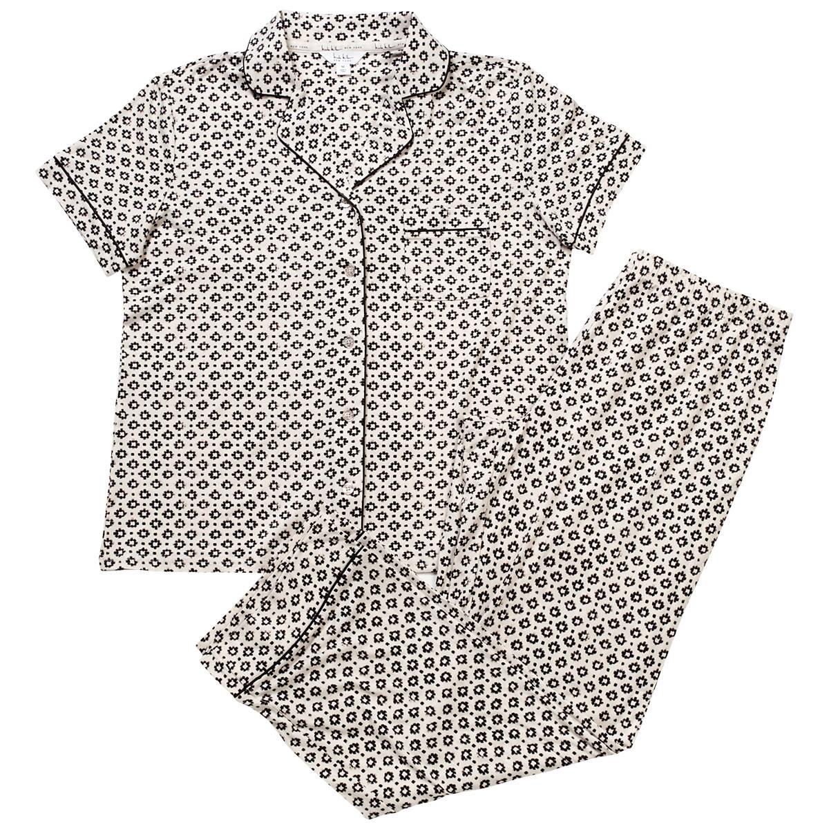Click here for Womens Nicole Miller Short Sleeve Stamped Sun Geo... prices