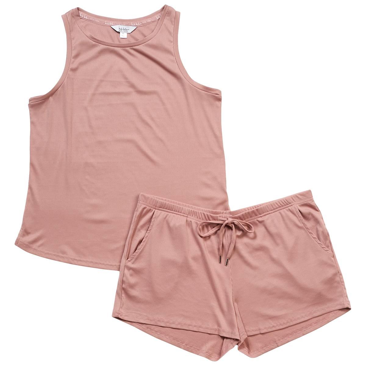 Click here for Womens Nicole Miller Rib High Neck Tank & Short Pa... prices