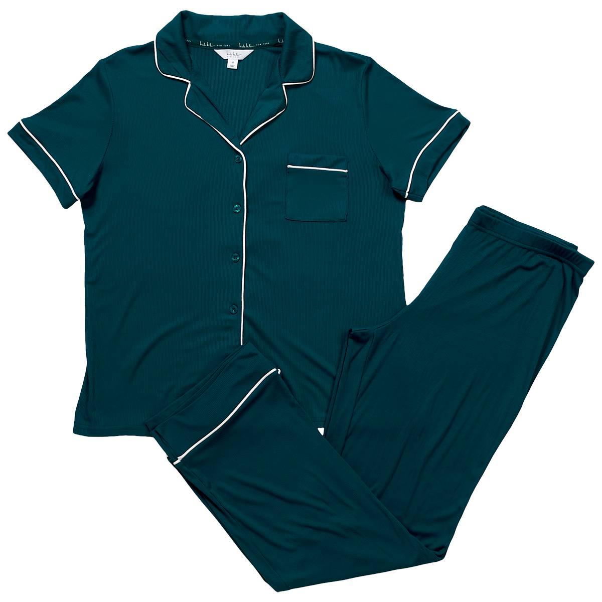 Click here for Womens Nicole Miller Short Sleeve Rib Pajama Set prices