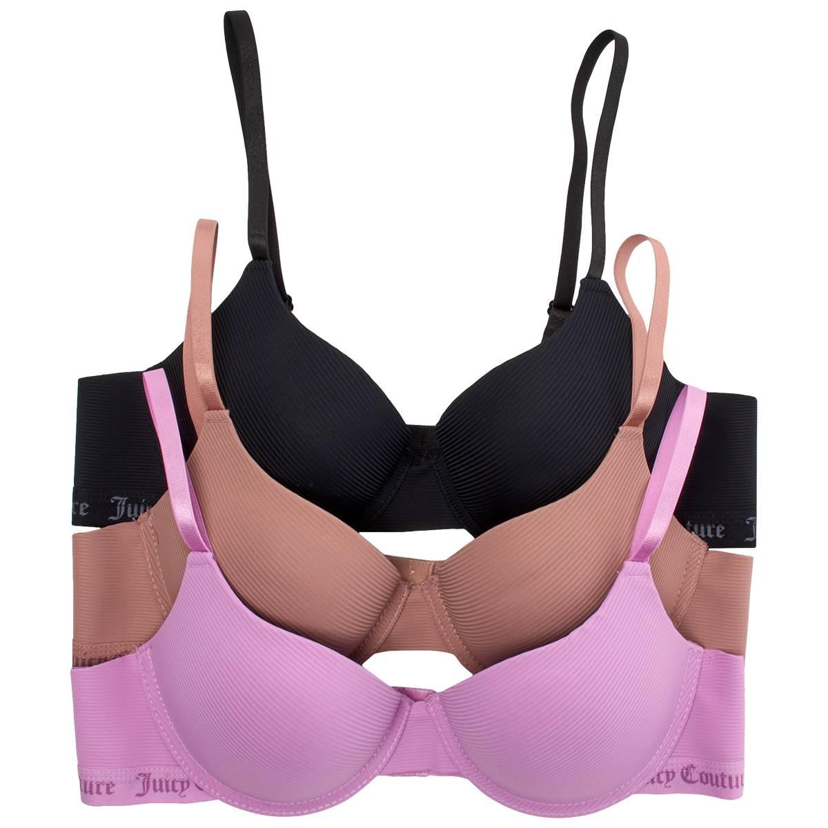 Click here for Juniors Juicy Couture 3pk. Rib Laser Bras - JC1650... prices