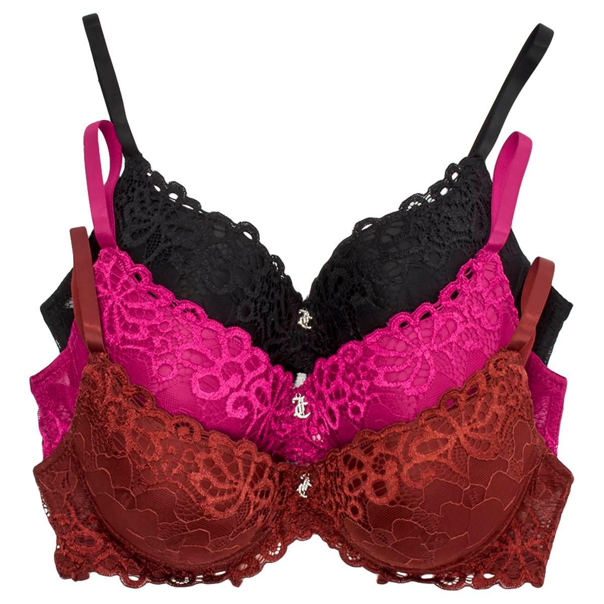 Click here for Womens Juicy Couture 3pk. Jacquard Push up Bras -... prices