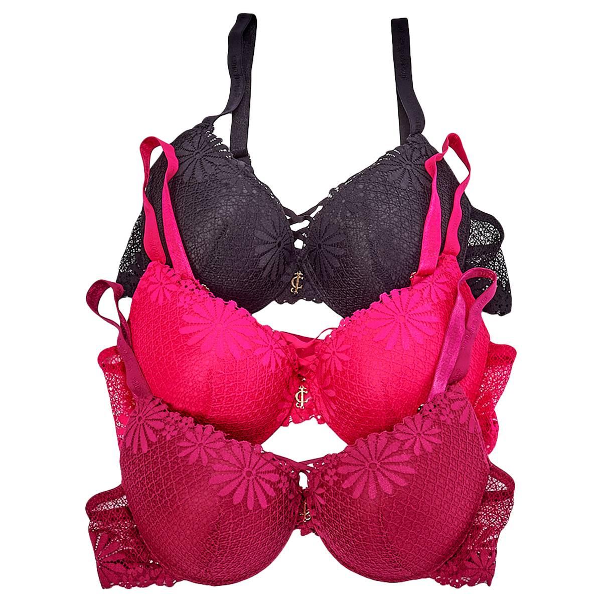 Click here for Womens Juicy Couture 3pk Push Up Bra - JC5250-3PKB... prices