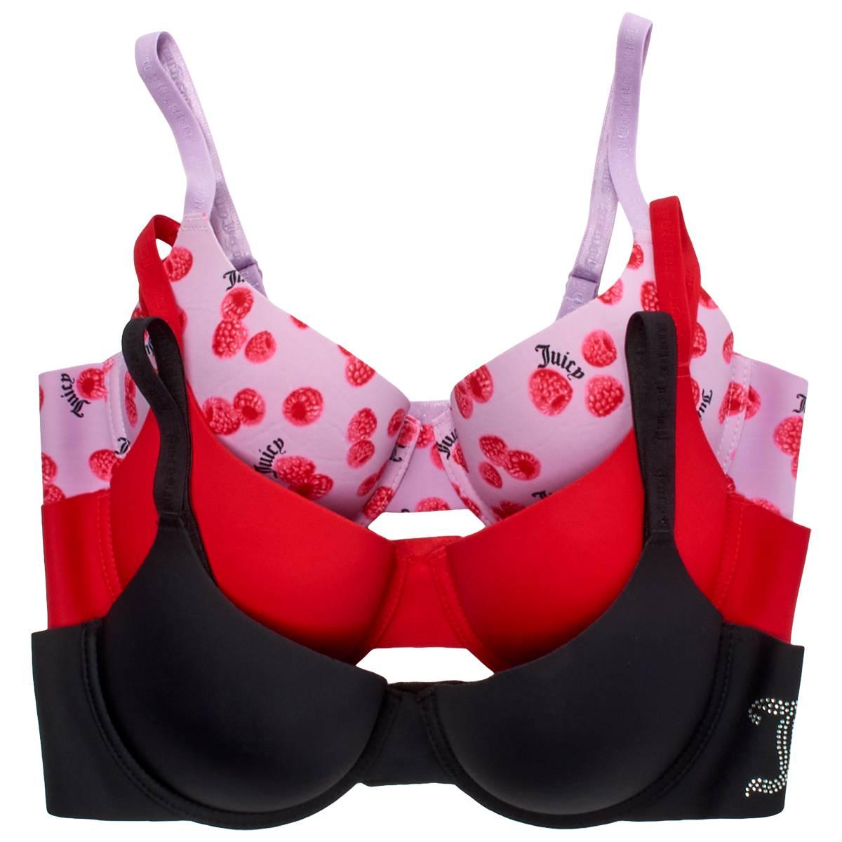 Click here for Womens Juicy Couture 3pk Push Up Bra- JC5301-3PKMH prices