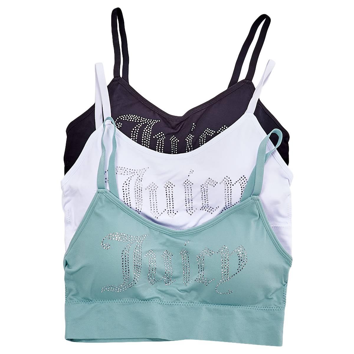 Click here for Womens Juicy Couture 3pk. Rhinestone Logo Bralette... prices