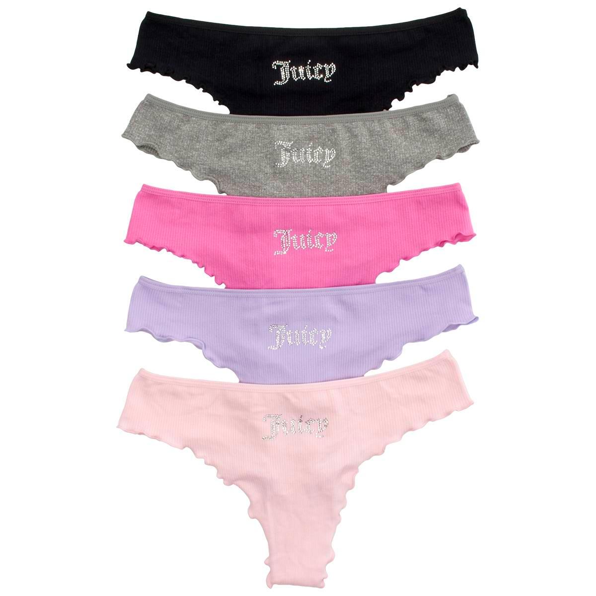 Click here for Womens Juicy Couture 5pk Lettuce Edge Thong Pantie... prices