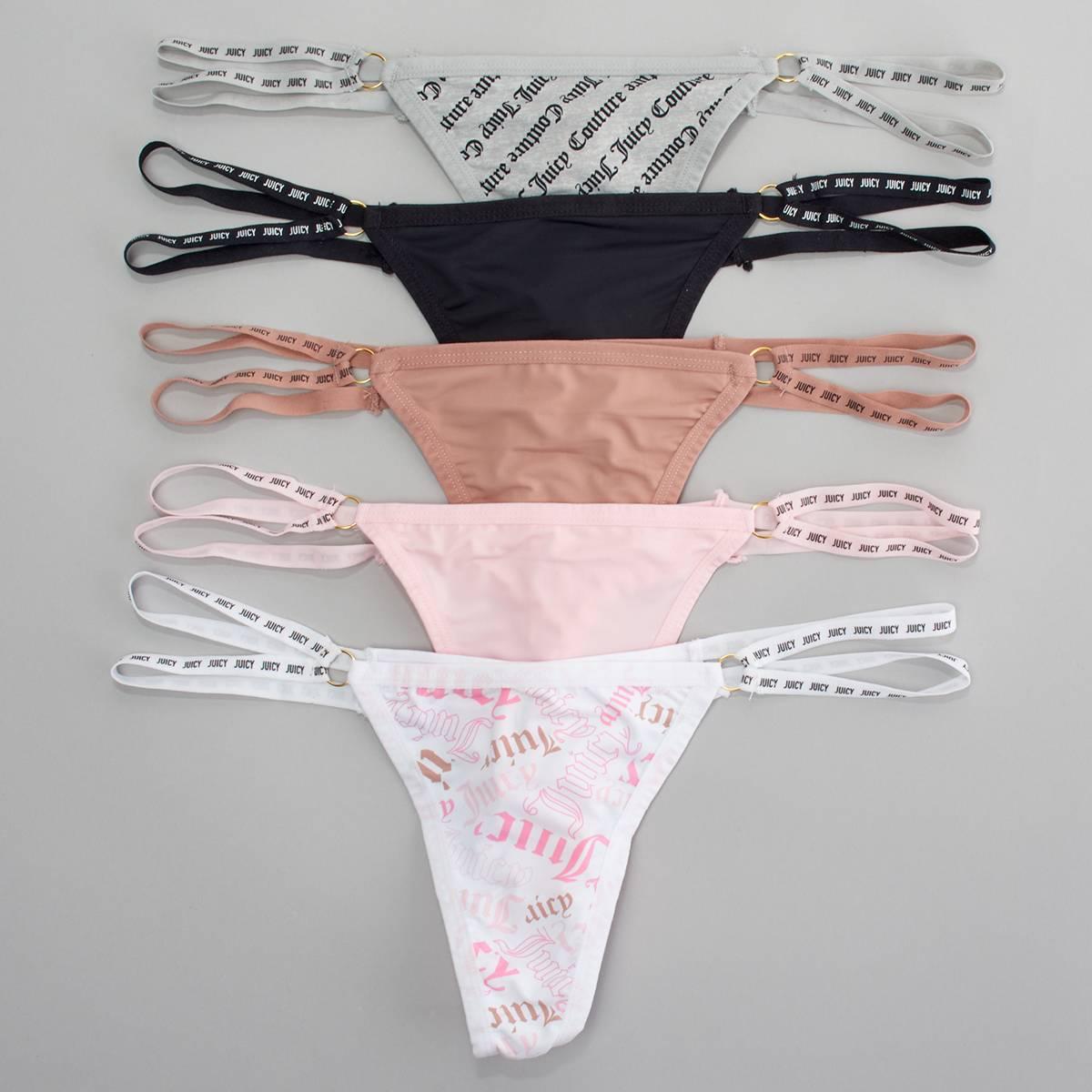 Click here for Juniors Juicy Couture 5pk.Thongs w/ Logo Waistband... prices
