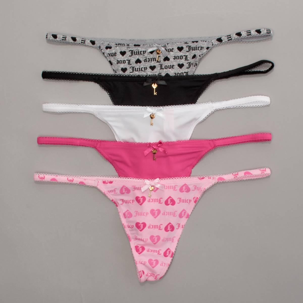 Click here for Juniors Juicy Couture 5pk Brushed Micro Thong with... prices