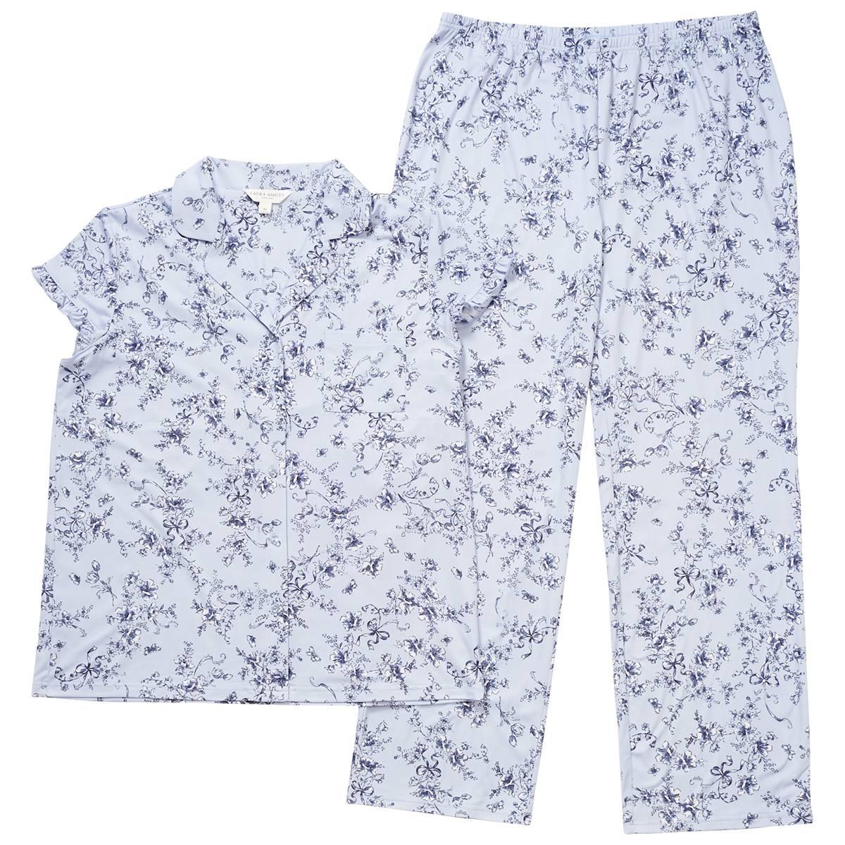 Click here for Womens Laura Ashley(R) Bow Toile Print Pajama Set prices