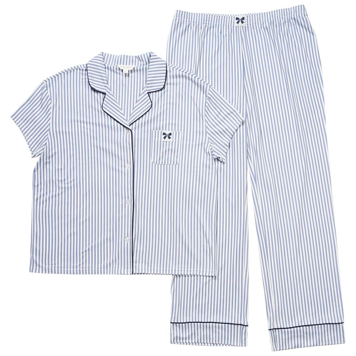 Click here for Womens Laura Ashley(R) Stripe Pajama Set With Bow... prices