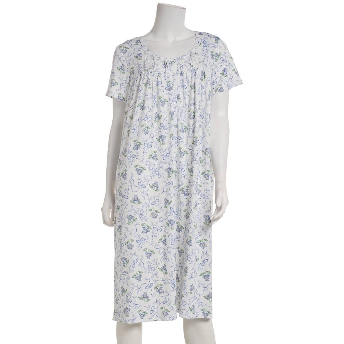 Click here for Womens Laura Ashley(R) Short Sleeve Floral Bow Tre... prices