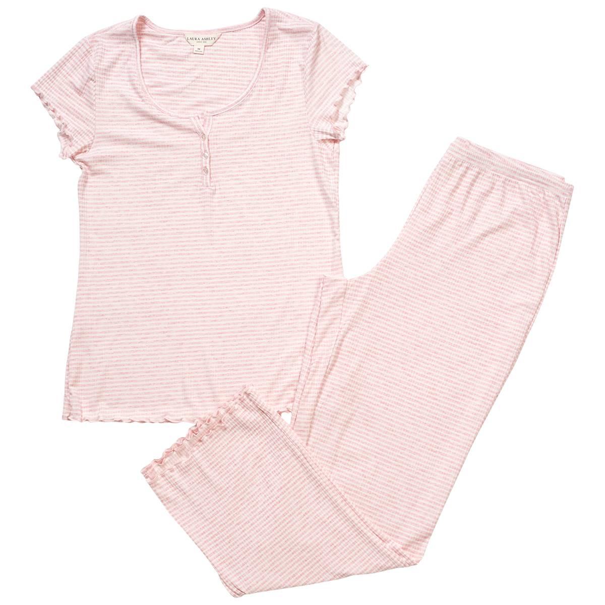Click here for Womens Laura Ashley(R) Skinny Stripe Pajama Set prices