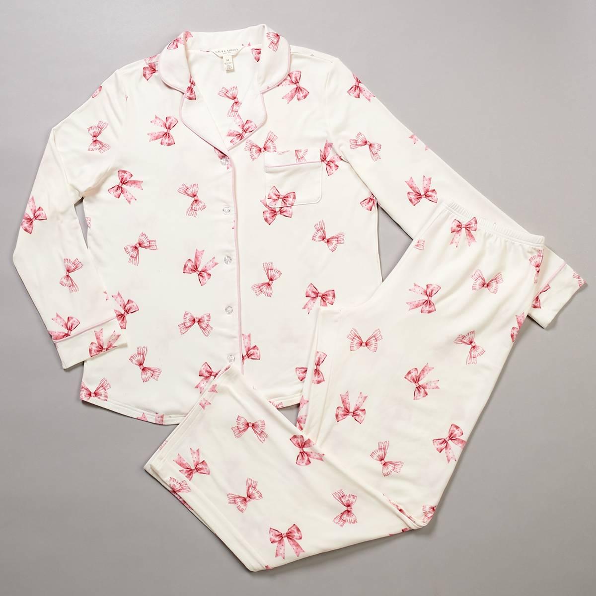 Click here for Womens Laura Ashley Bow Pajama Set prices