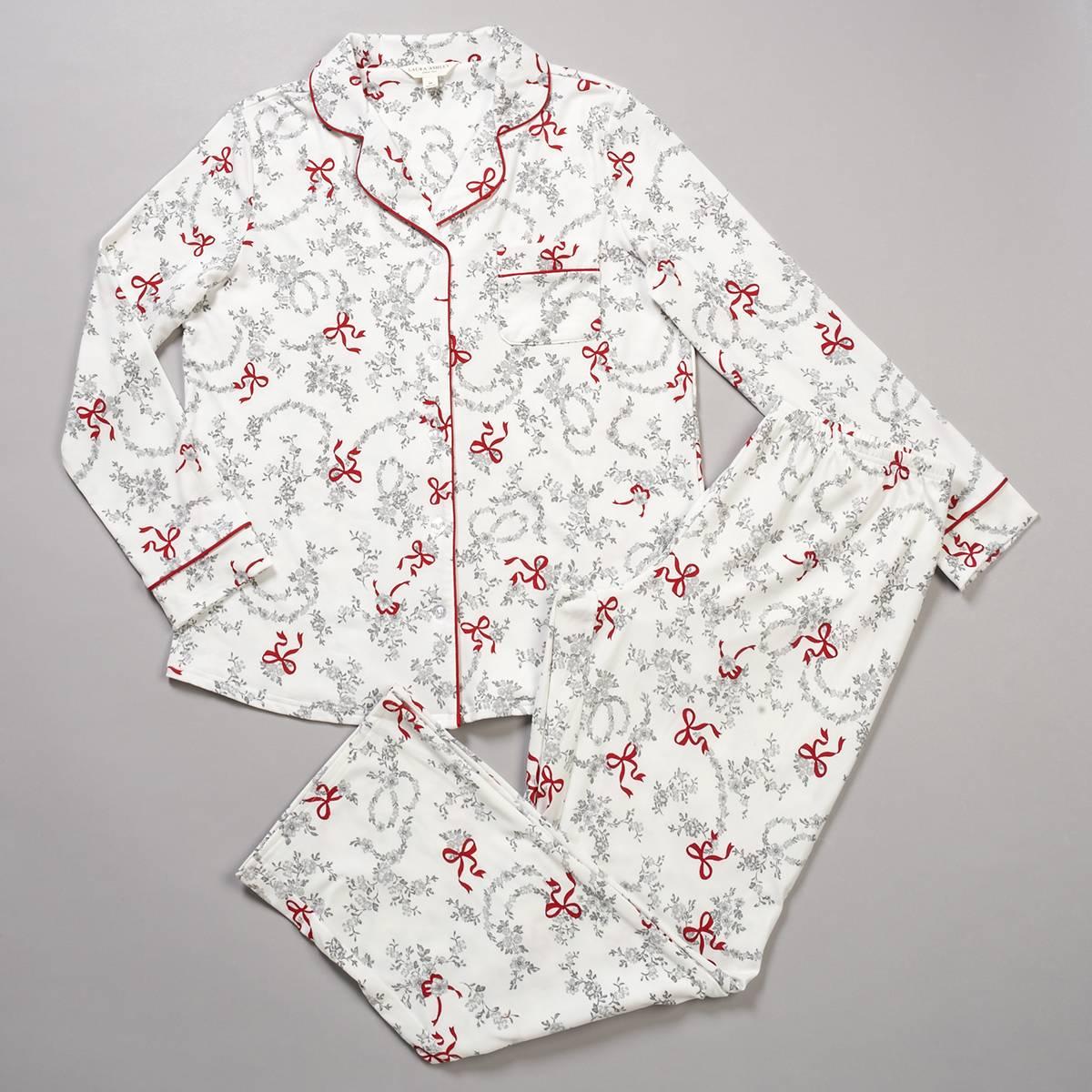 Click here for Womens Laura Ashley Long Sleeve Bow & Floral Pajam... prices