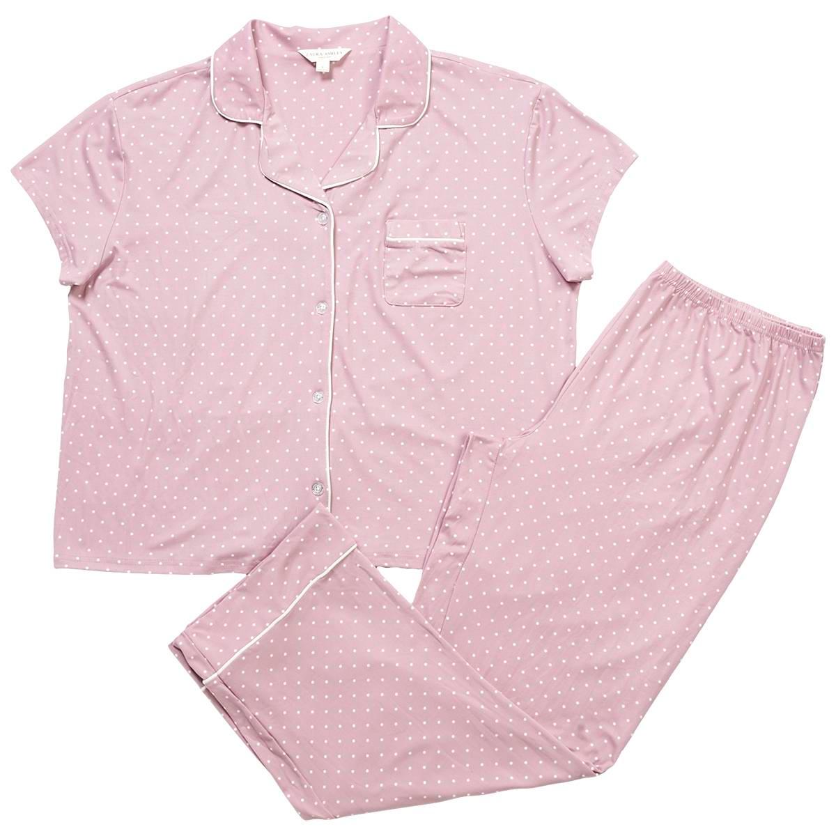 Click here for Womens Laura Ashley(R) Peached Moon Beam Dot Pajam... prices