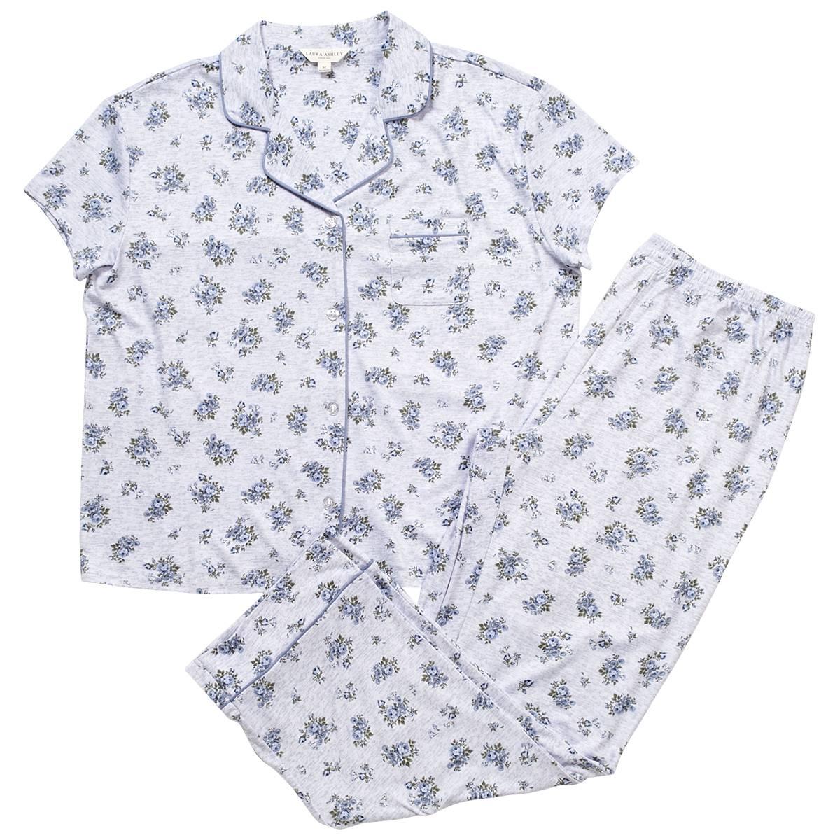 Click here for Womens Laura Ashley Short Sleeve Floral Notch Coll... prices