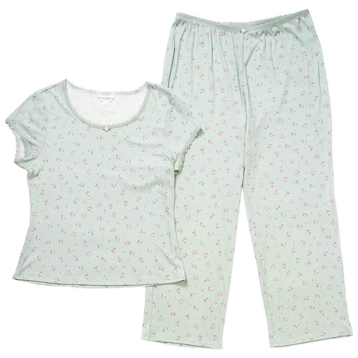 Click here for Womens Laura Ashley(R) Rosebud Wide Leg Pajama Set prices