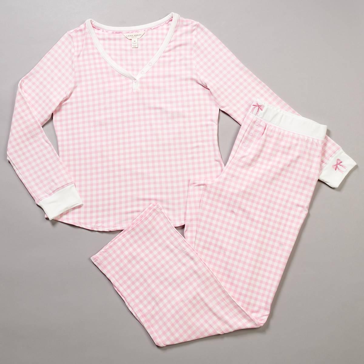 Click here for Womens Laura Ashley Brushed Back Peached Gingham P... prices